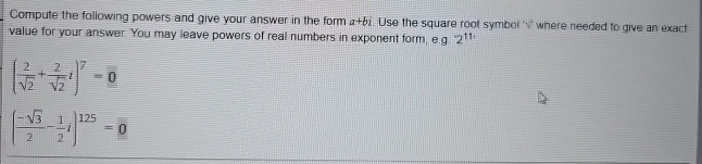 Solved Compute the following powers and give your answer in | Chegg.com