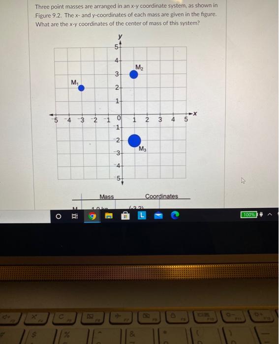 Solved Three point masses are arranged in an X-Y coordinate | Chegg.com