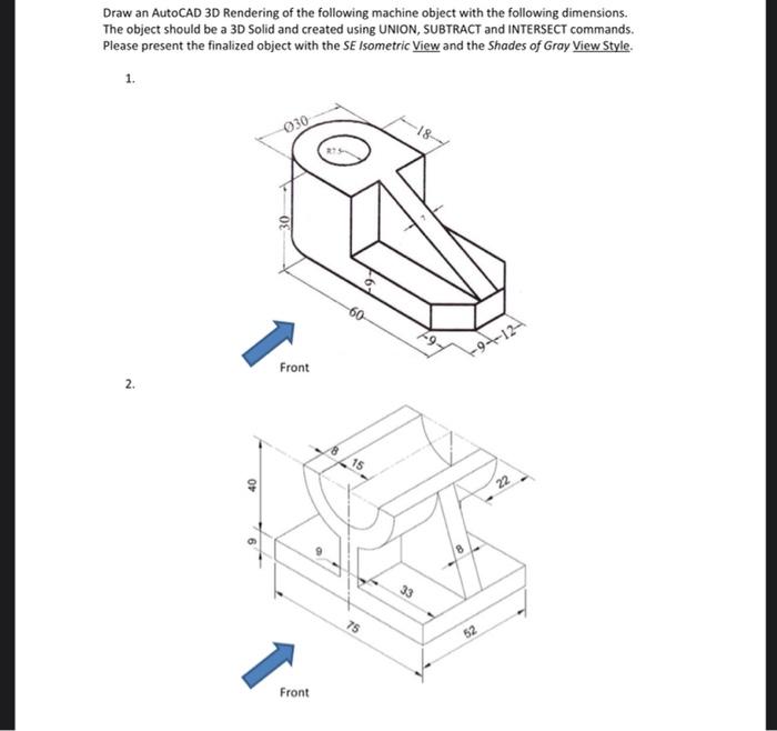 Solved Draw an AutoCAD 3D Rendering of the following machine | Chegg.com