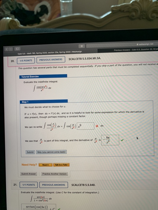 Solved webassign.net Previous Answers Call 6.5, Question 20, | Chegg.com