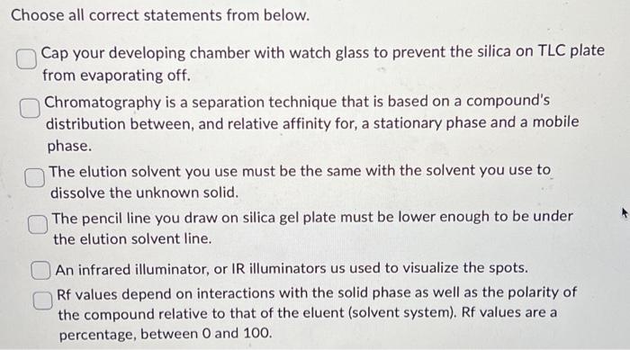 Solved Choose all correct statements from below. Cap your | Chegg.com
