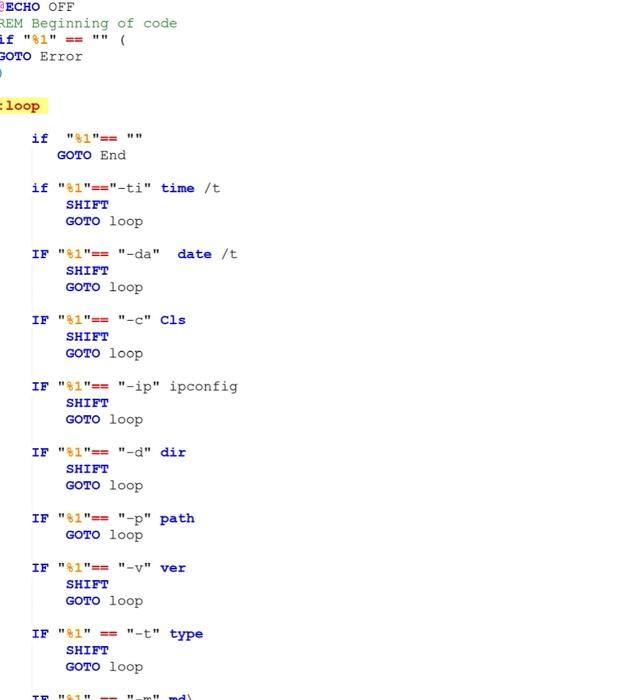 Solved I need help with this batch file code I keep getting | Chegg.com