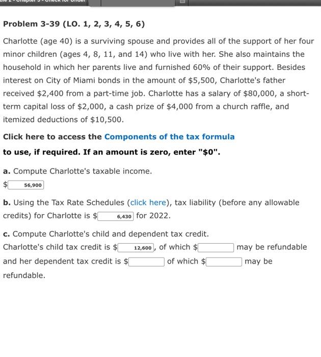 Charlotte (age 40) is a surviving spouse and provides | Chegg.com