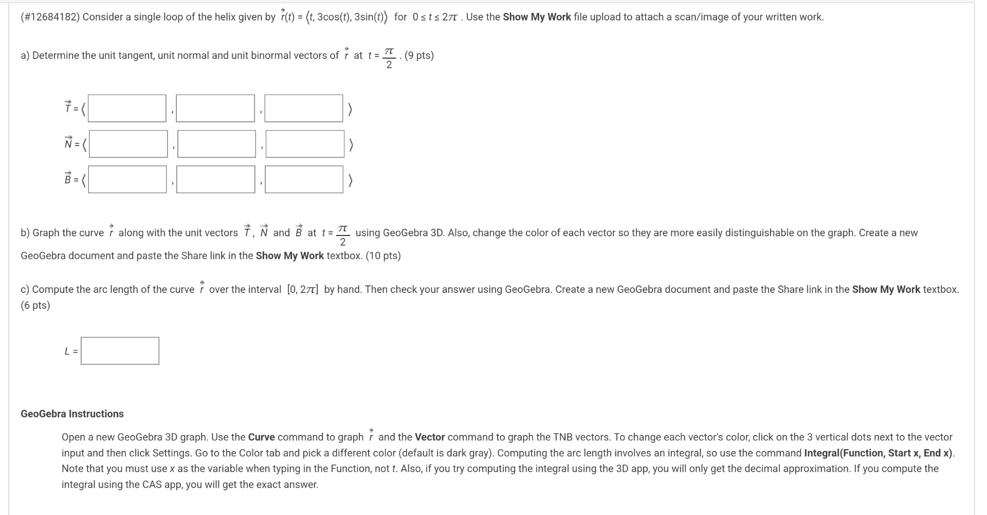Solved (#12684182) ﻿Consider a single loop of the helix | Chegg.com