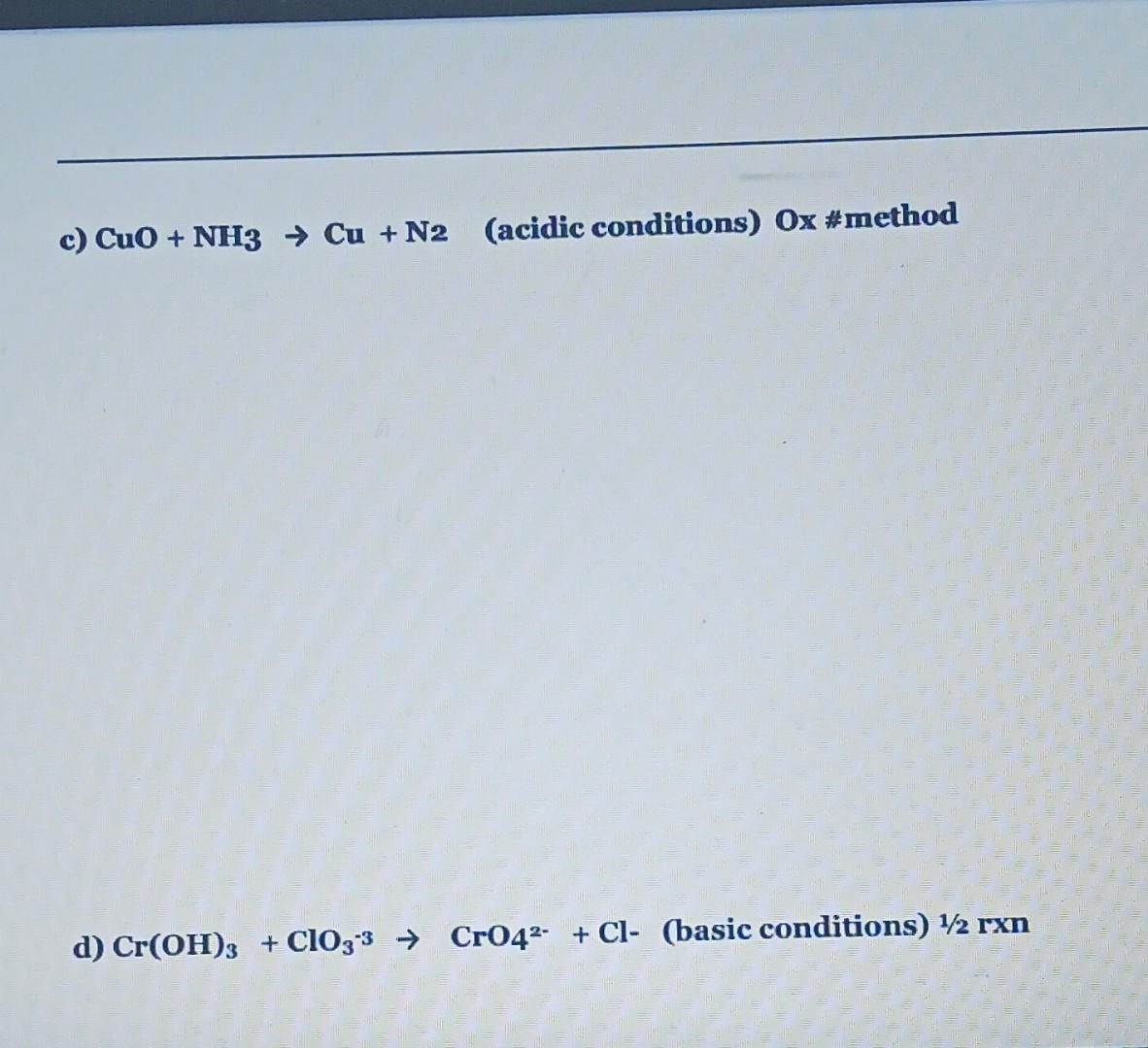 Solved 1. Balance each equation. Use the oxidation number | Chegg.com