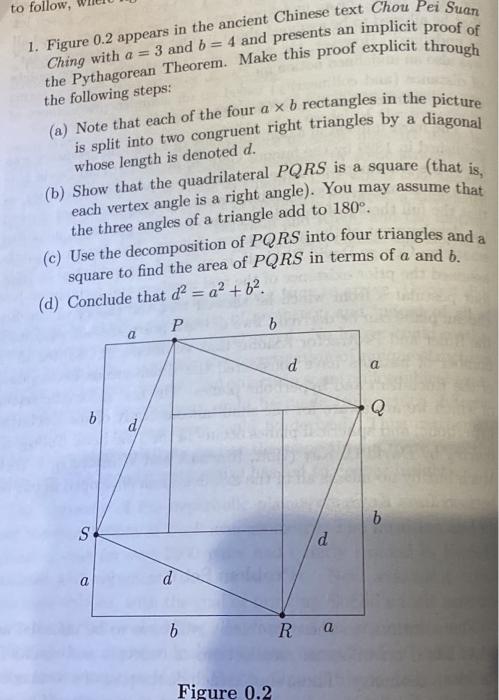 Solved Make the proof of the Pythagorean Theorem explicit | Chegg.com