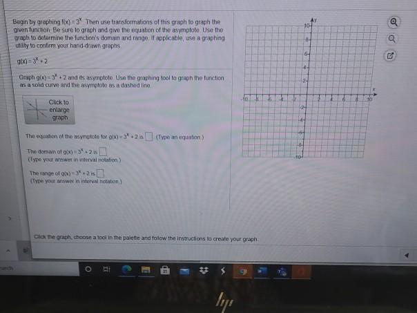 Solved 10- Begin by graphing fix) = 3x Then use | Chegg.com