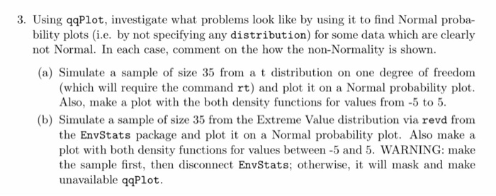 Solved 3 Using Qqplot Investigate What Problems Look Like 3563