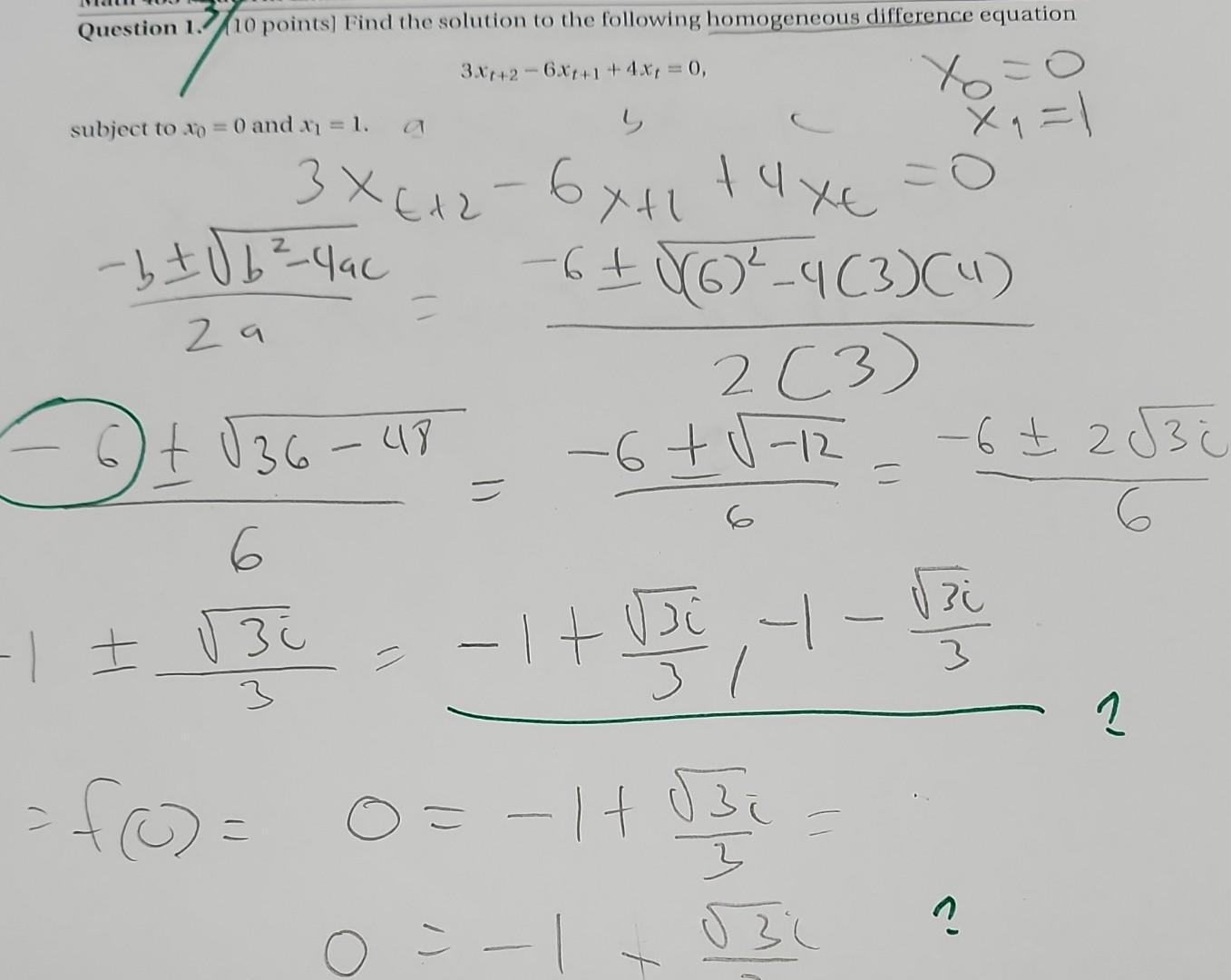 Solved =f(0)=0=−1+33i= | Chegg.com