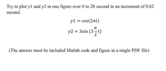 Solved Try to plot yl and y2 in one figure over 0 to 20 | Chegg.com