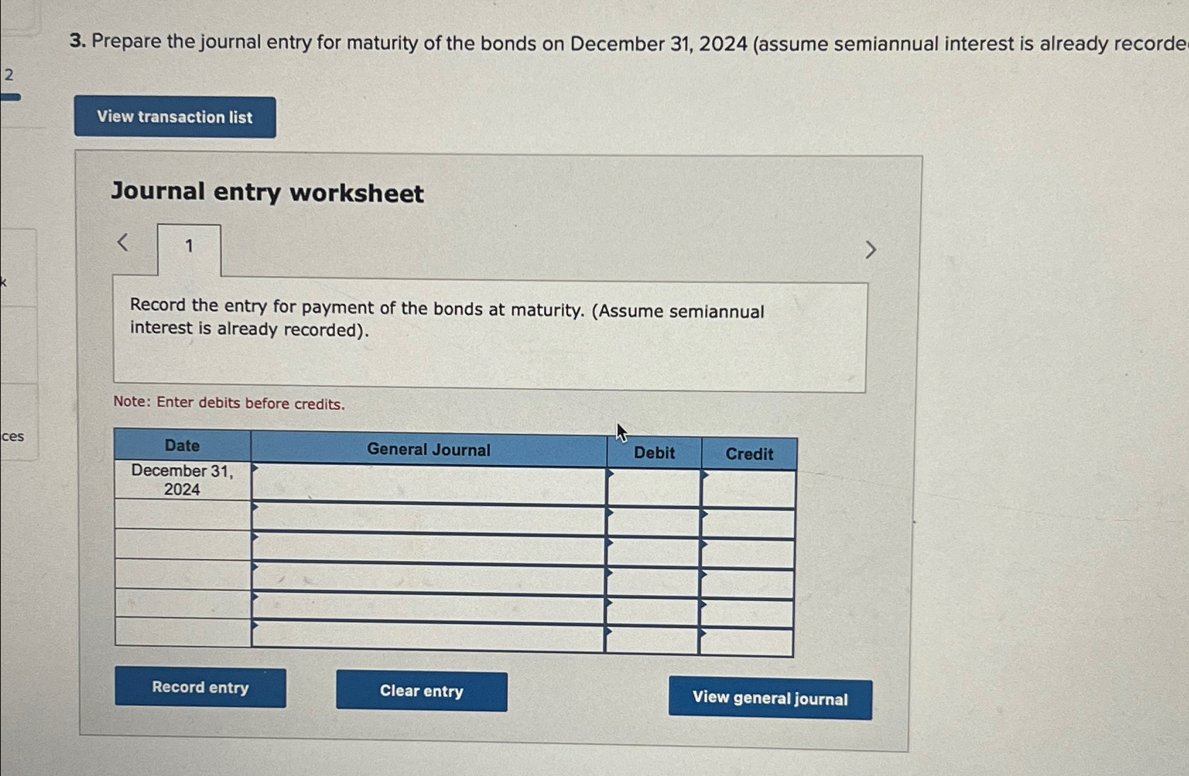 Prepare the journal entry for maturity of the bonds | Chegg.com