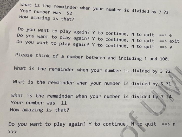 Solved using python programming, the example is what the | Chegg.com