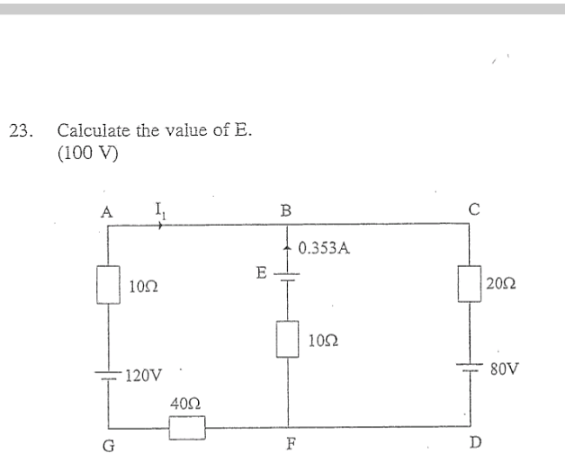 Solved 23. Calculate the value of E. (100 V) | Chegg.com
