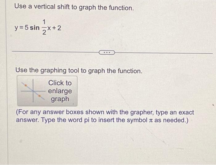 Solved Use a vertical shift to graph the function. | Chegg.com