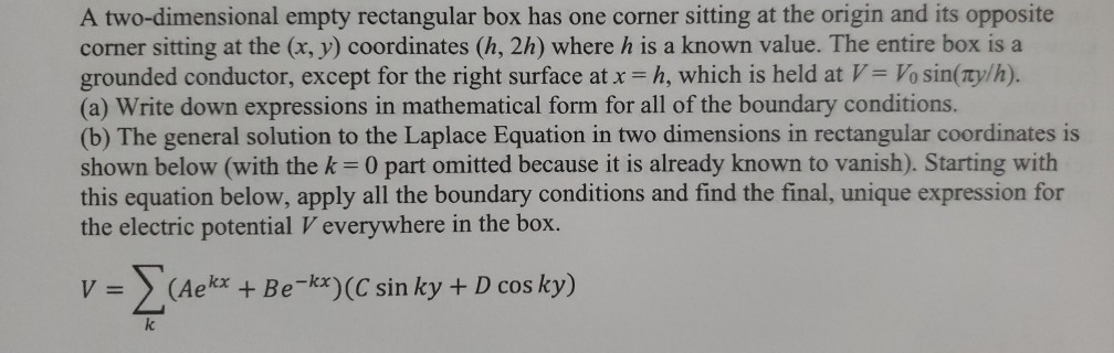 Solved A two-dimensional empty rectangular box has one | Chegg.com