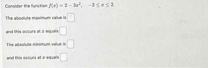 Solved Find the absolute maximum and absolute minimum values | Chegg.com