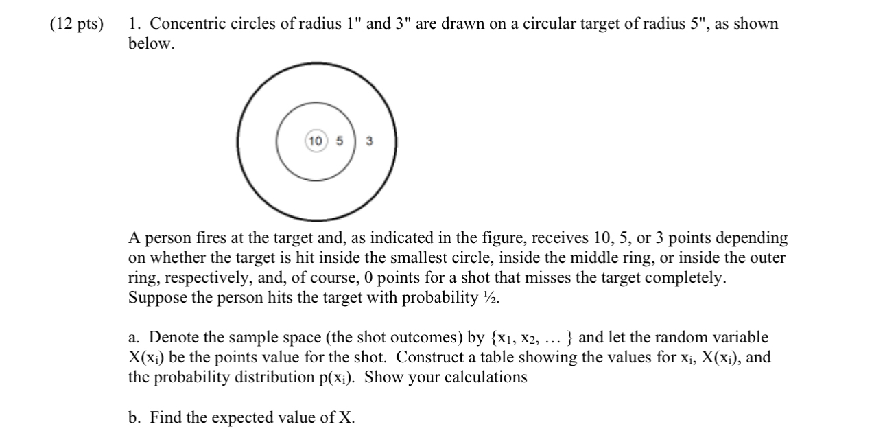 Solved (12 ﻿pts) 1. ﻿Concentric circles of radius 1 " ﻿and | Chegg.com