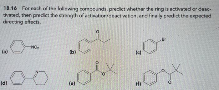 Solved 18.16 For each of the following compounds, predict | Chegg.com