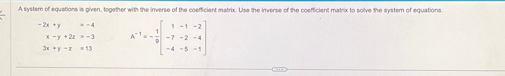 Solved A system of equations is given, together with the | Chegg.com