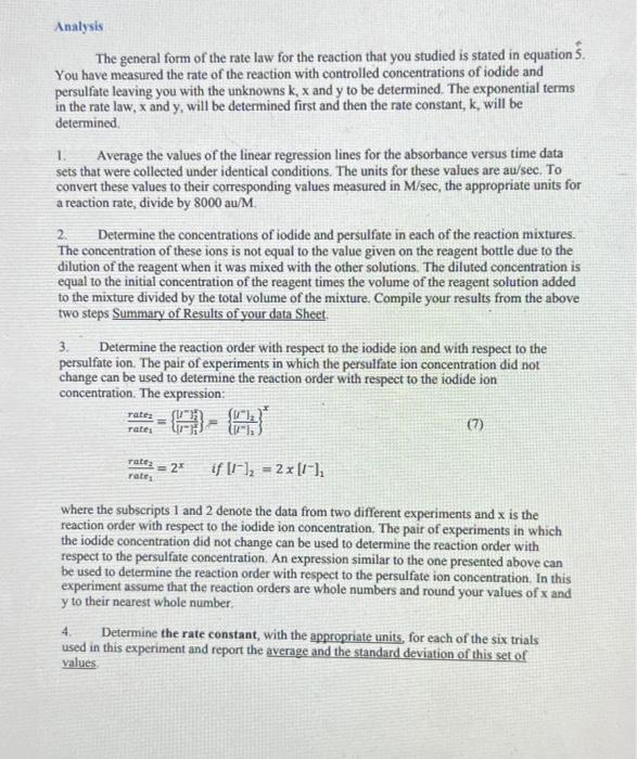 The general form of the rate law for the reaction | Chegg.com
