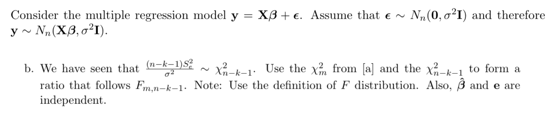 Solved Consider the multiple regression model y=xβ+εlon. | Chegg.com