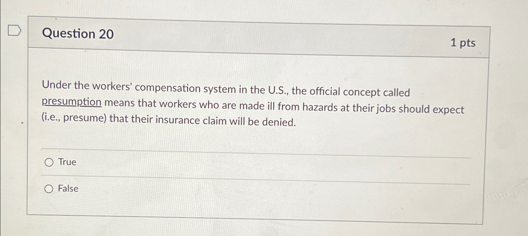Solved Question 201ptsUnder the workers' compensation system | Chegg.com