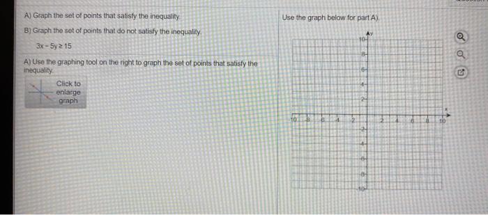 Solved A) Graph the set of points that satisfy the | Chegg.com