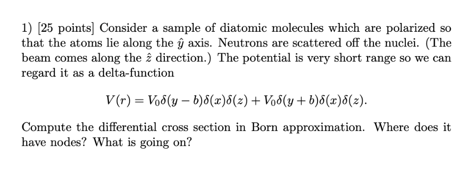 Solved [25 ﻿points] ﻿Consider a sample of diatomic molecules | Chegg.com