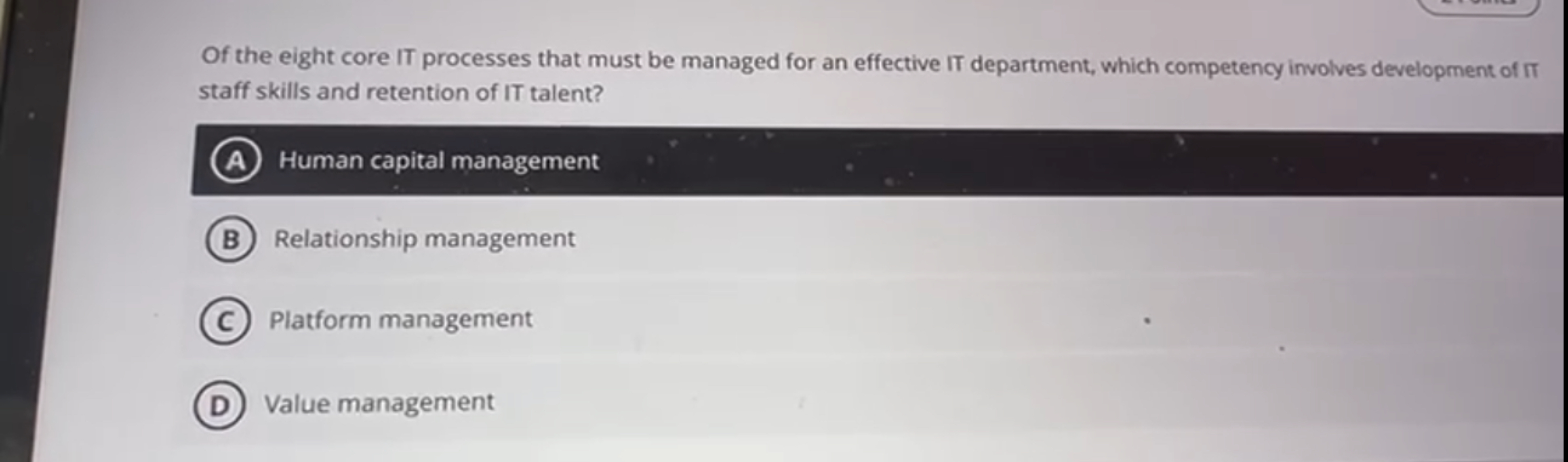 Solved Of the eight core IT processes that must be managed | Chegg.com