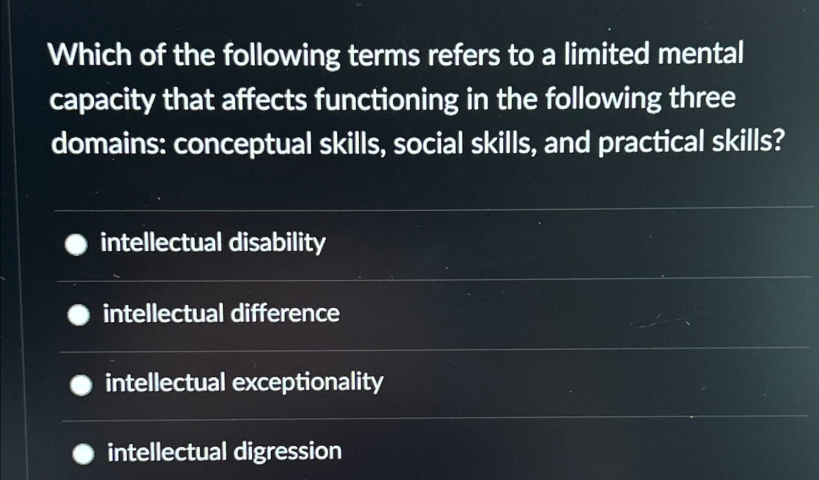 Solved Which of the following terms refers to a limited | Chegg.com