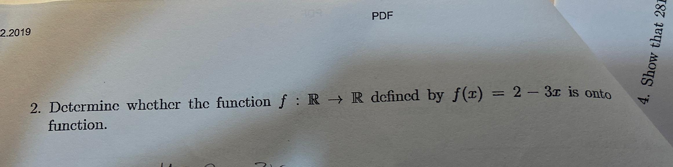 Solved PDF2. ﻿Determine whether the function f:R→R ﻿defined | Chegg.com