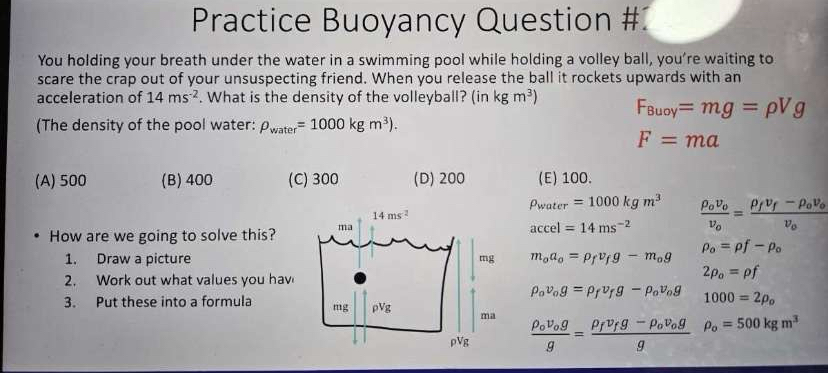 Solved Practice Buoyancy Question #.You holding your breath | Chegg.com