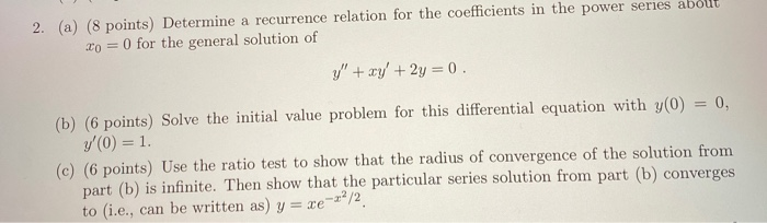 Solved 2 A 8 Points Determine A Recurrence Relation For