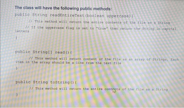 Solved You are required to create a Java class called | Chegg.com
