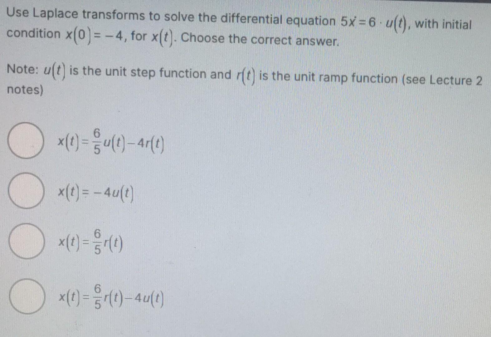 Solved Use Laplace transforms to solve the differential | Chegg.com