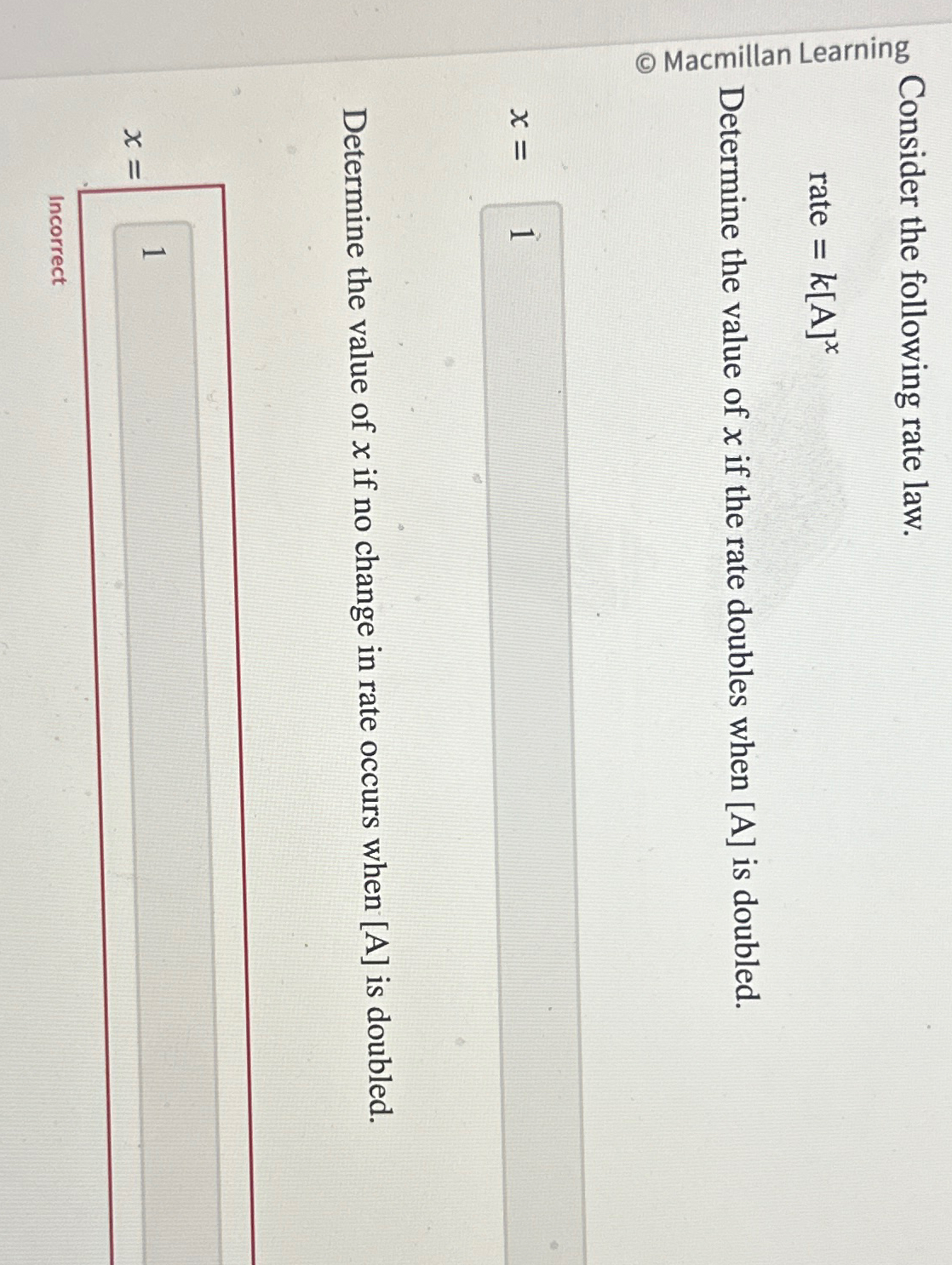 Solved Consider the following rate law. ﻿rate | Chegg.com