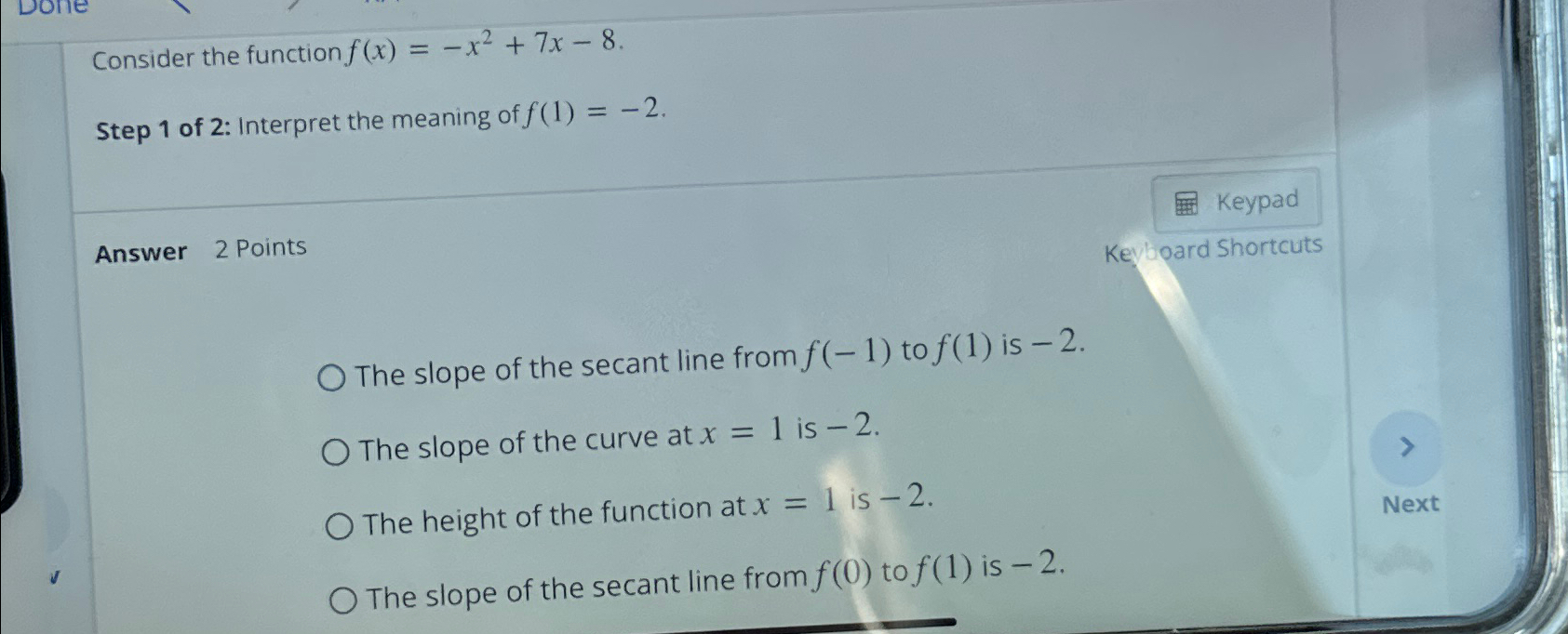 Solved Consider the function f(x)=-x2+7x-8.Step 1 ﻿of 2 ﻿: | Chegg.com