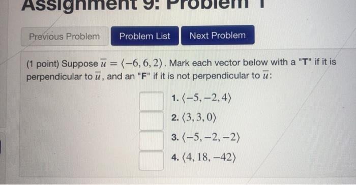 Solved Assignment 9 Previous Problem Problem List Next 