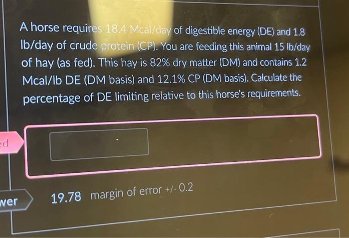 Solved You need to purchase an energy (TDN) supplement for | Chegg.com