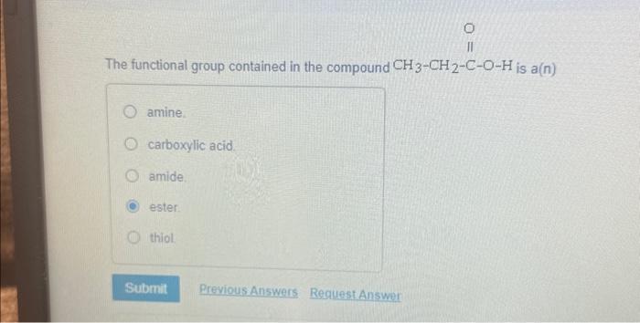 Solved The functional group contained in the compound | Chegg.com