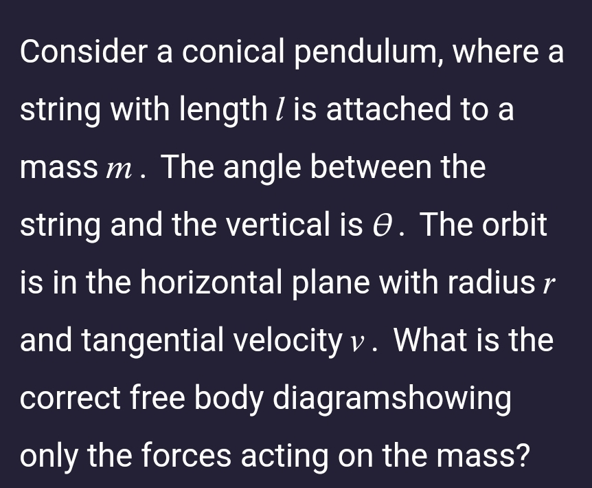 Solved Consider a conical pendulum, where astring with | Chegg.com