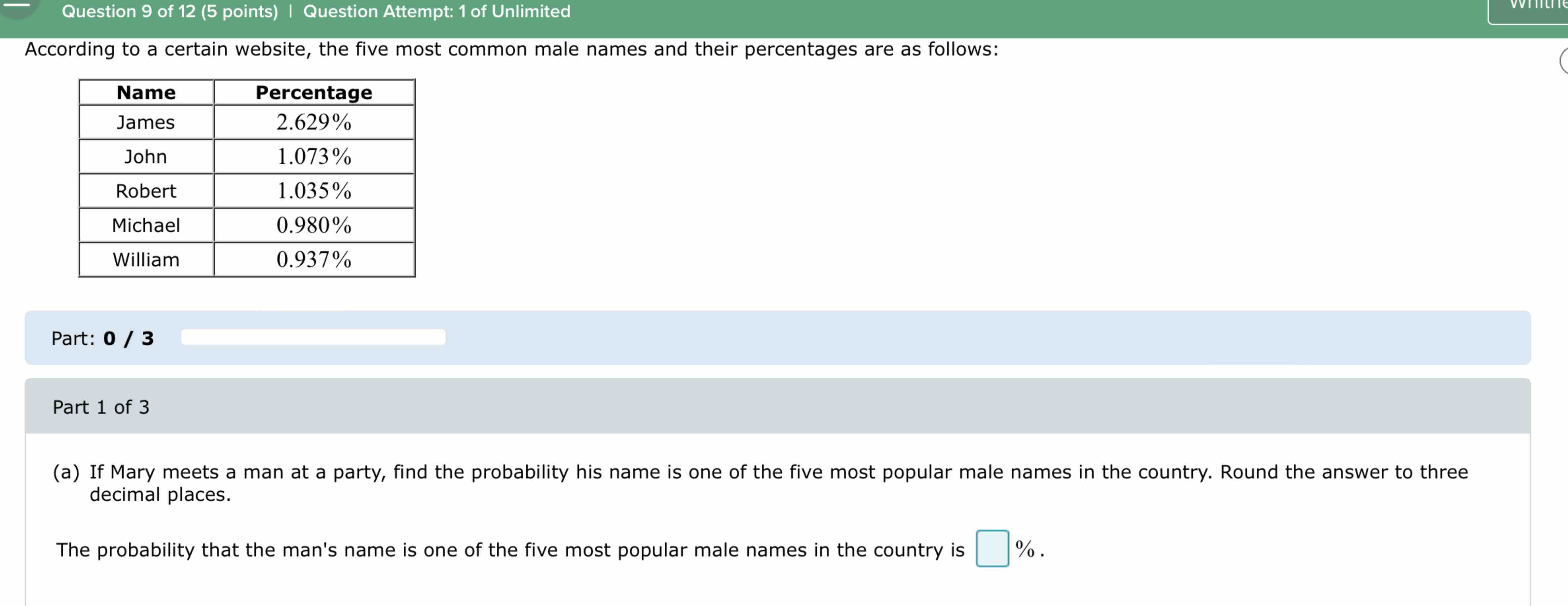 Solved Question 9 ﻿of 12 (5 ﻿points) | ﻿Question Attempt: 1 | Chegg.com