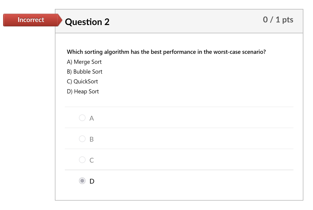 Solved Which sorting algorithm has the best performance in | Chegg.com