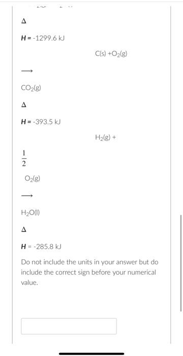 Solved Using three equations with Hess's law to calculate Δ | Chegg.com