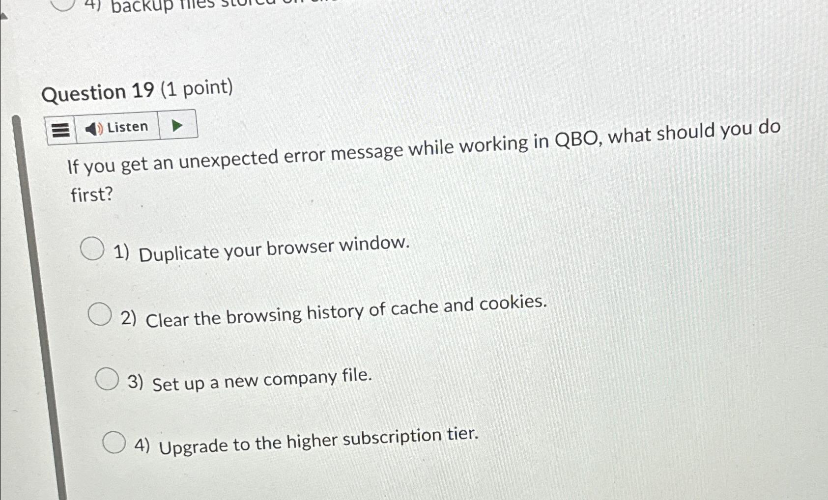 Solved Question 19 (1 ﻿point)ListenIf you get an unexpected | Chegg.com