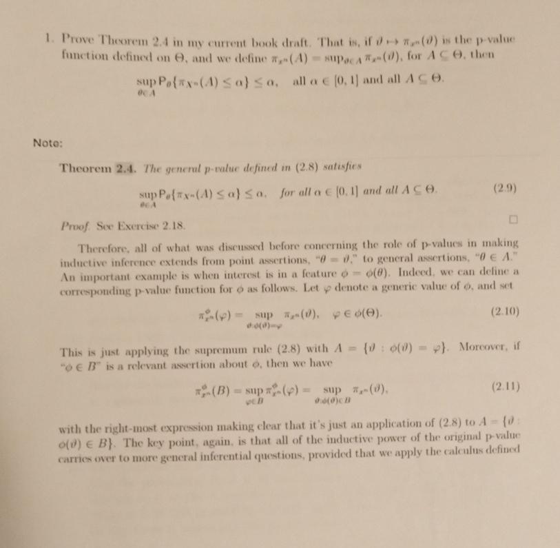 Solved Prove Theorem 2.4 ﻿in my current book draft. That is, | Chegg.com