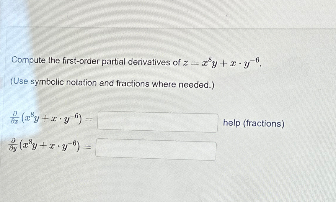 Solved Compute the first-order partial derivatives of | Chegg.com