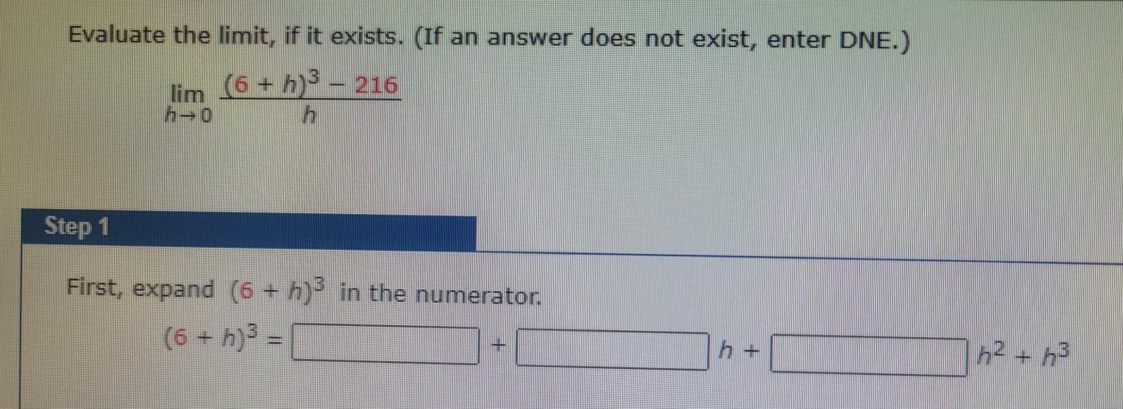 Solved Evaluate the limit, if it exists. (If an answer does | Chegg.com
