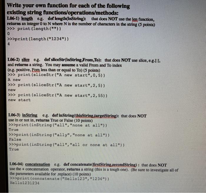 Solved Write your own function for each of the following | Chegg.com