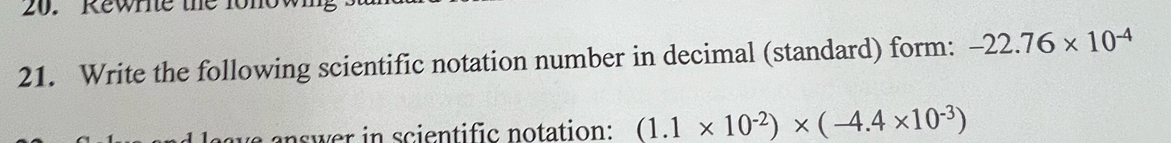 Solved Write the following scientific notation number in | Chegg.com